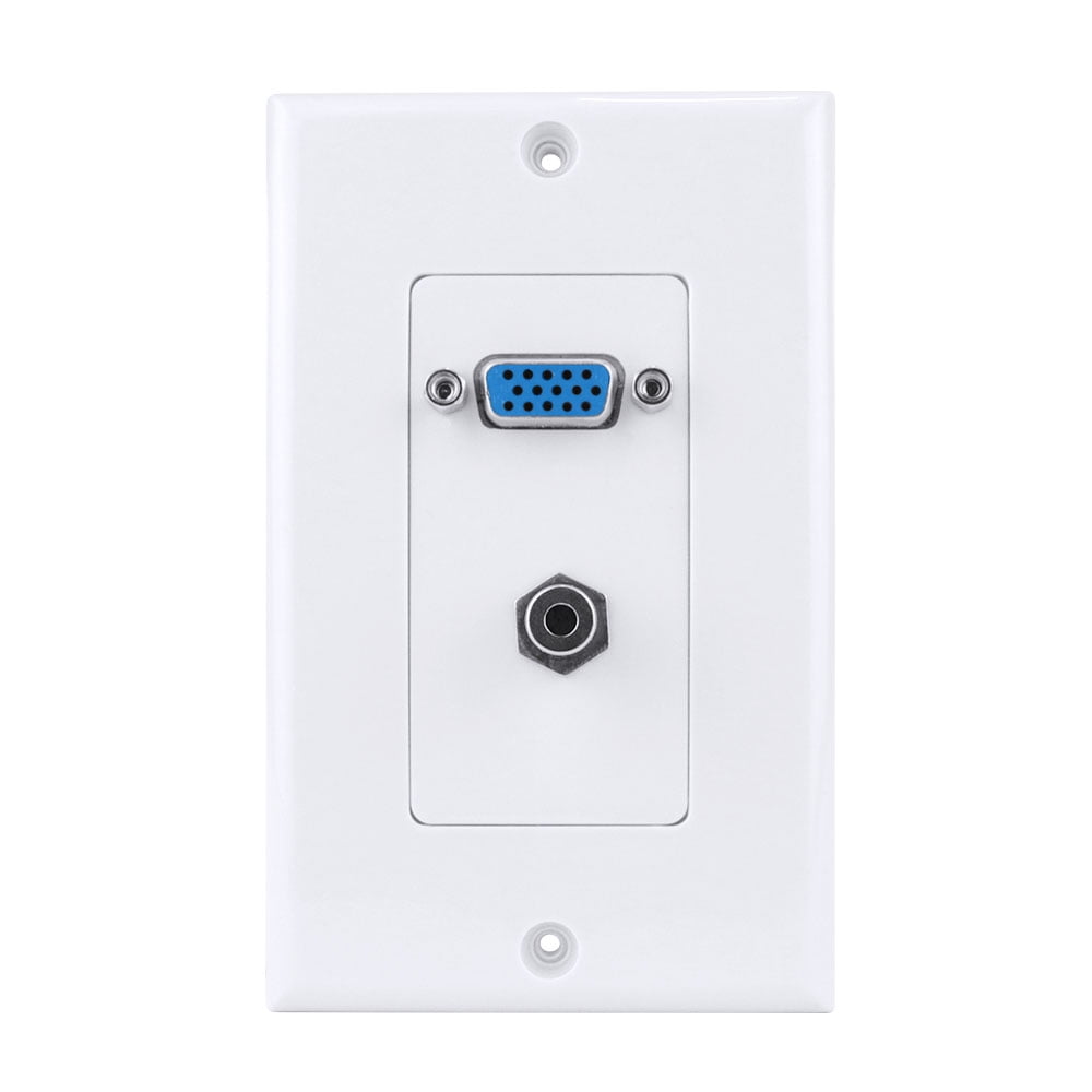 Construct Pro VGA + 3.5mm Audio Wall Plate (White) - Walmart.com