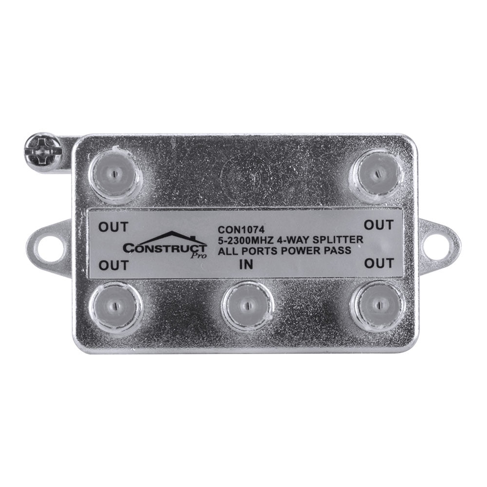 Construct Pro Vertical 4-Way 5-2300 MHz Splitter (F-Female Inputs ...