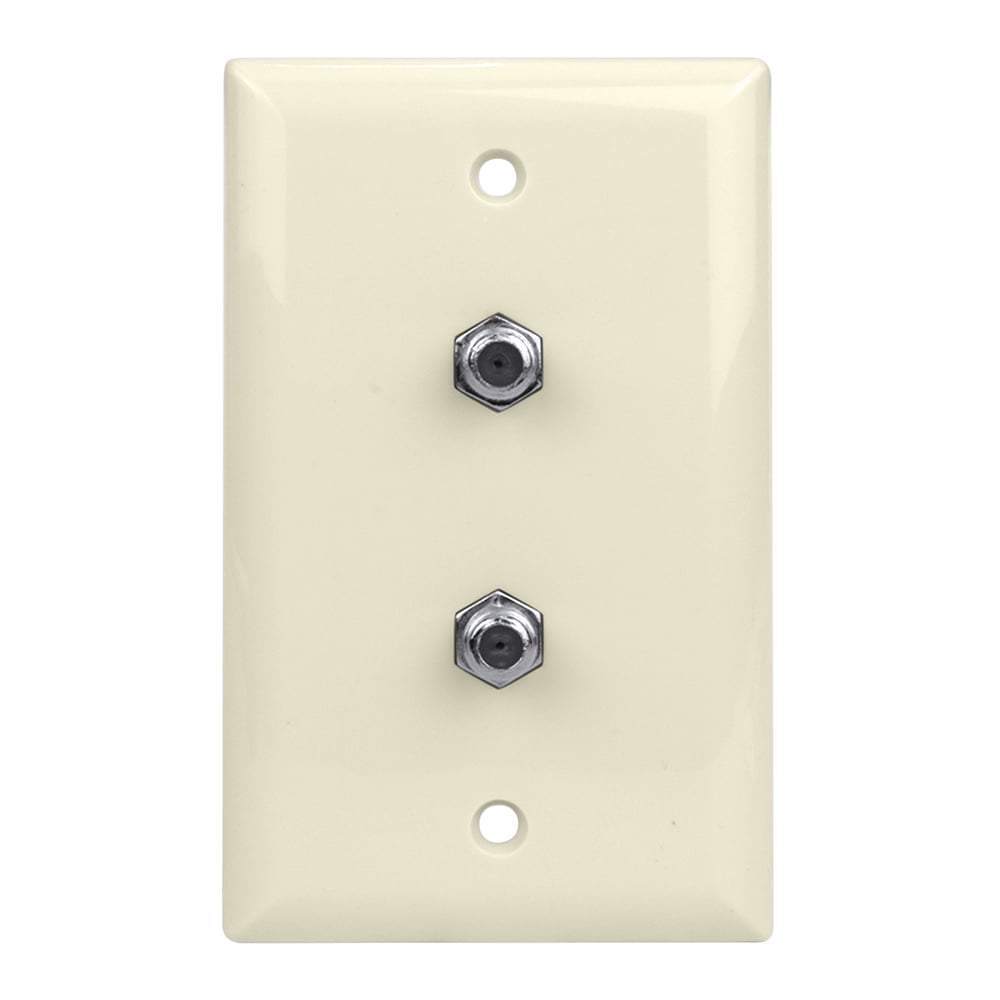 Construct Pro Wall Plate with Dual F-81 Connectors (Light Almond ...