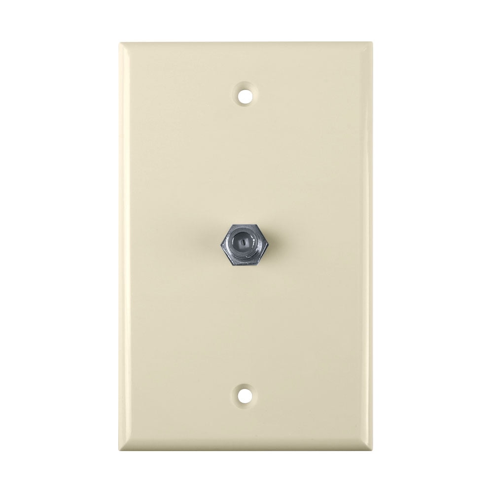 Construct Pro Wall Plate with Single F-81 Connector (Color: Ivory ...