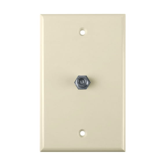 Construct Pro Wall Plate with Single F-81 Connector (Color: Ivory ...