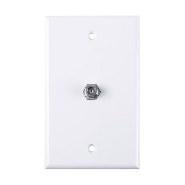 Construct Pro Wall Plate with Single F-81 Connector (Color: White ...