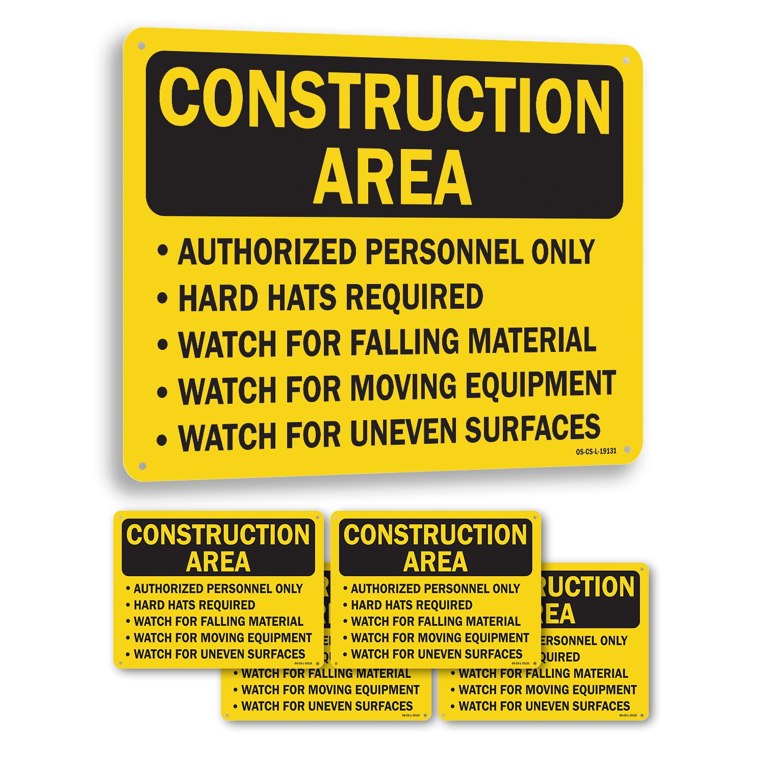 Construction Area Authorized Personnel Only Hard Hats Required OSHA ...