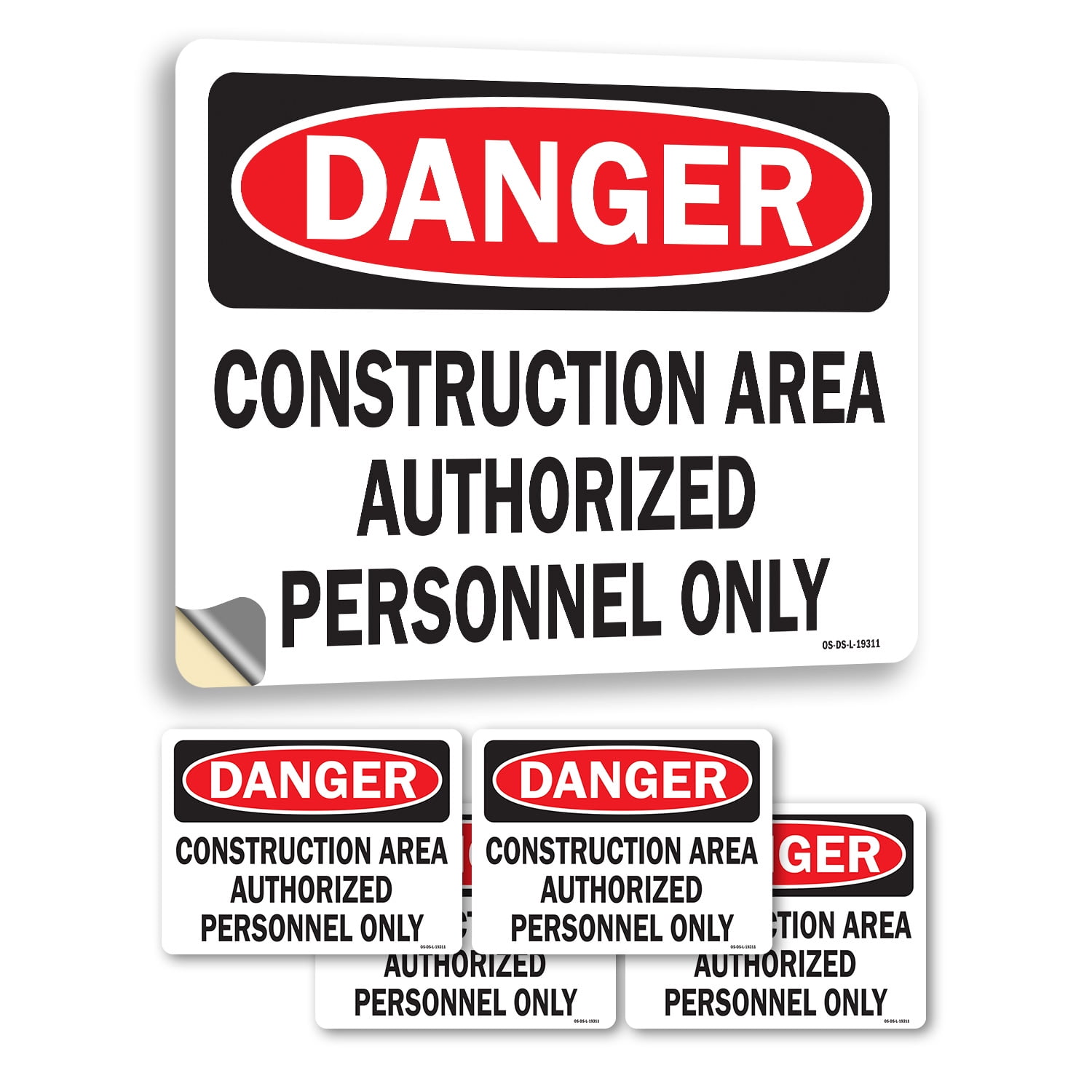 Construction Area Authorized Personnel Only OSHA Danger Vinyl Decal ...