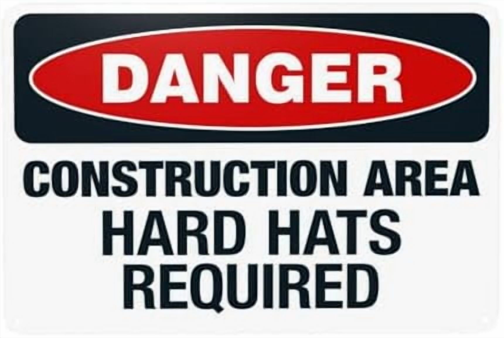 Construction Area Hard Hats Required Warning Sign, Construction Metal ...