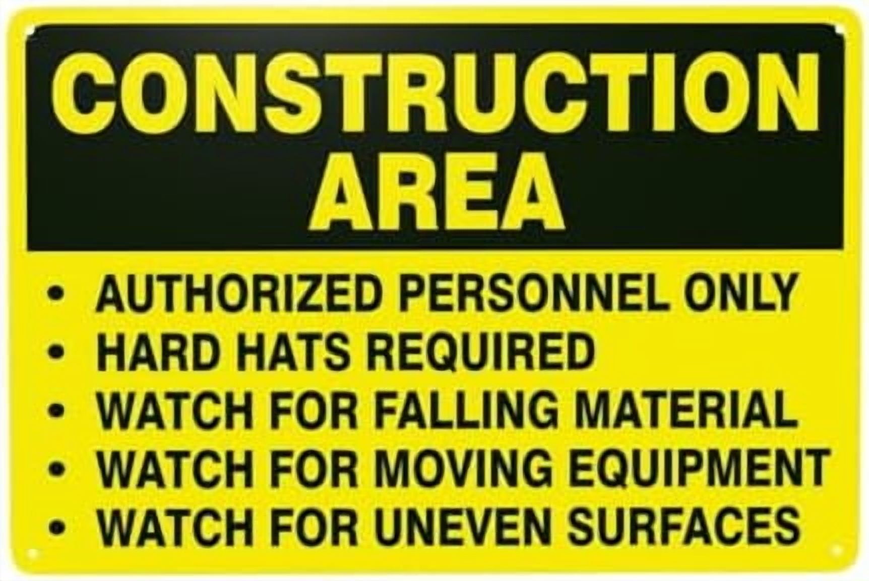Construction Area Sign, Authorized Personnel Only Warning Sign ...
