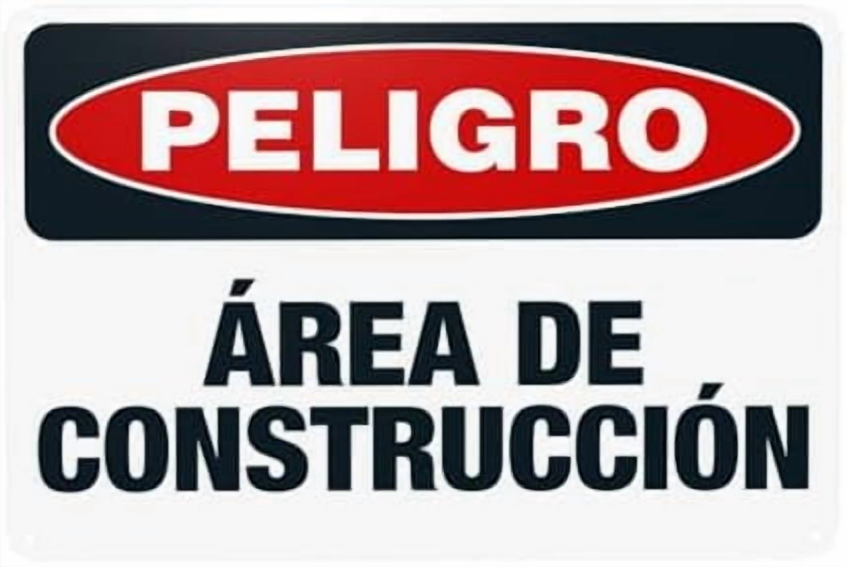 Construction Area Spanish Warning Sign, Construction Metal Signs for ...