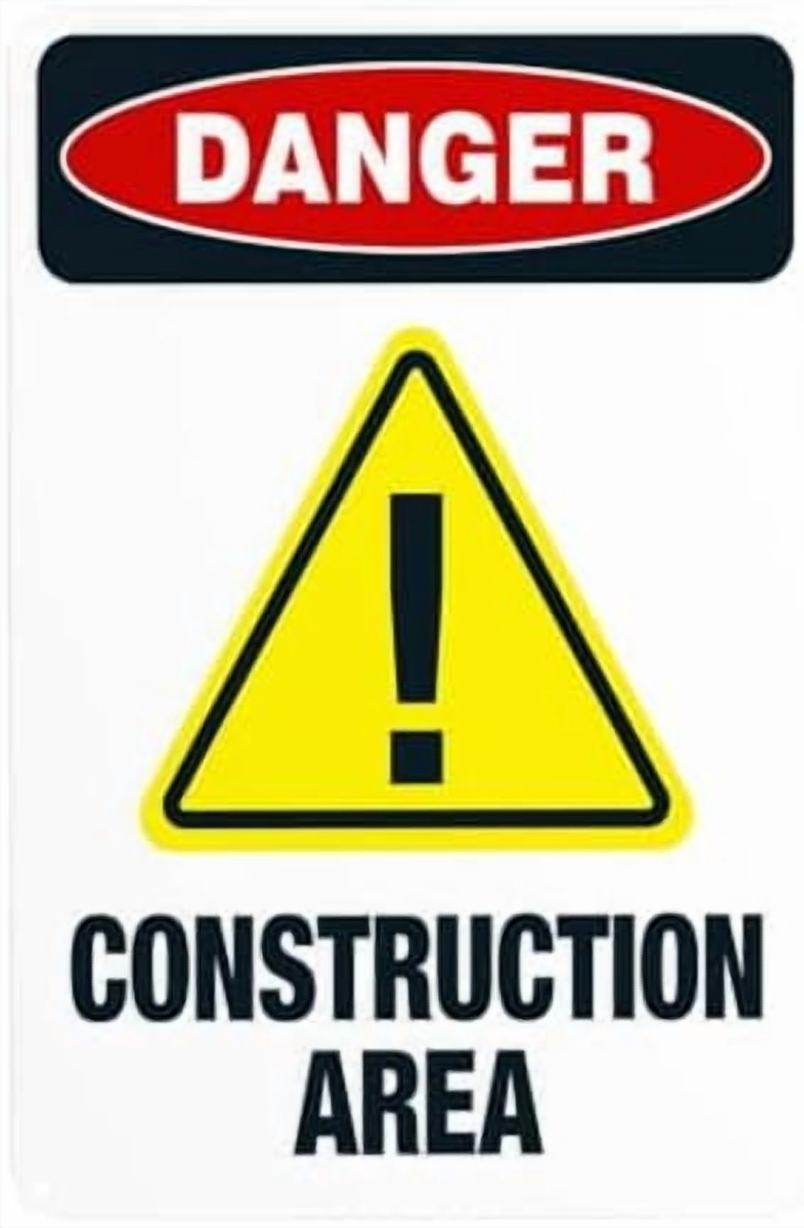 Construction Area Warning Sign, Construction Metal Signs for Business ...