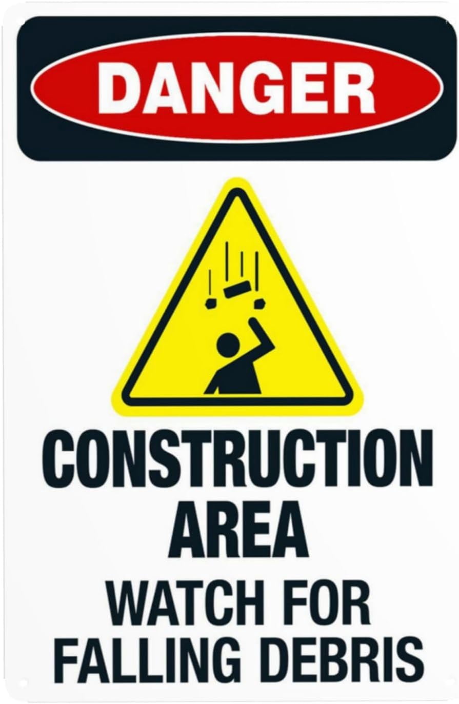 Construction Area Watch For Falling Debris Warning Sign, Security ...