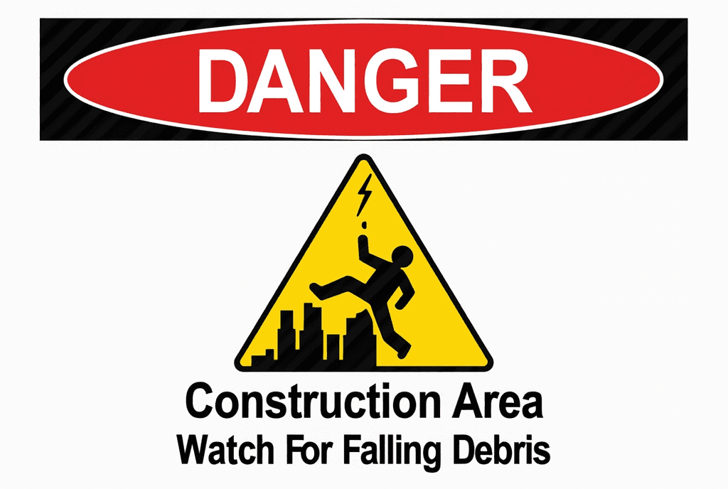 Construction Area Watch for Falling Debris Sign,Danger Sign,8x12 Inches ...