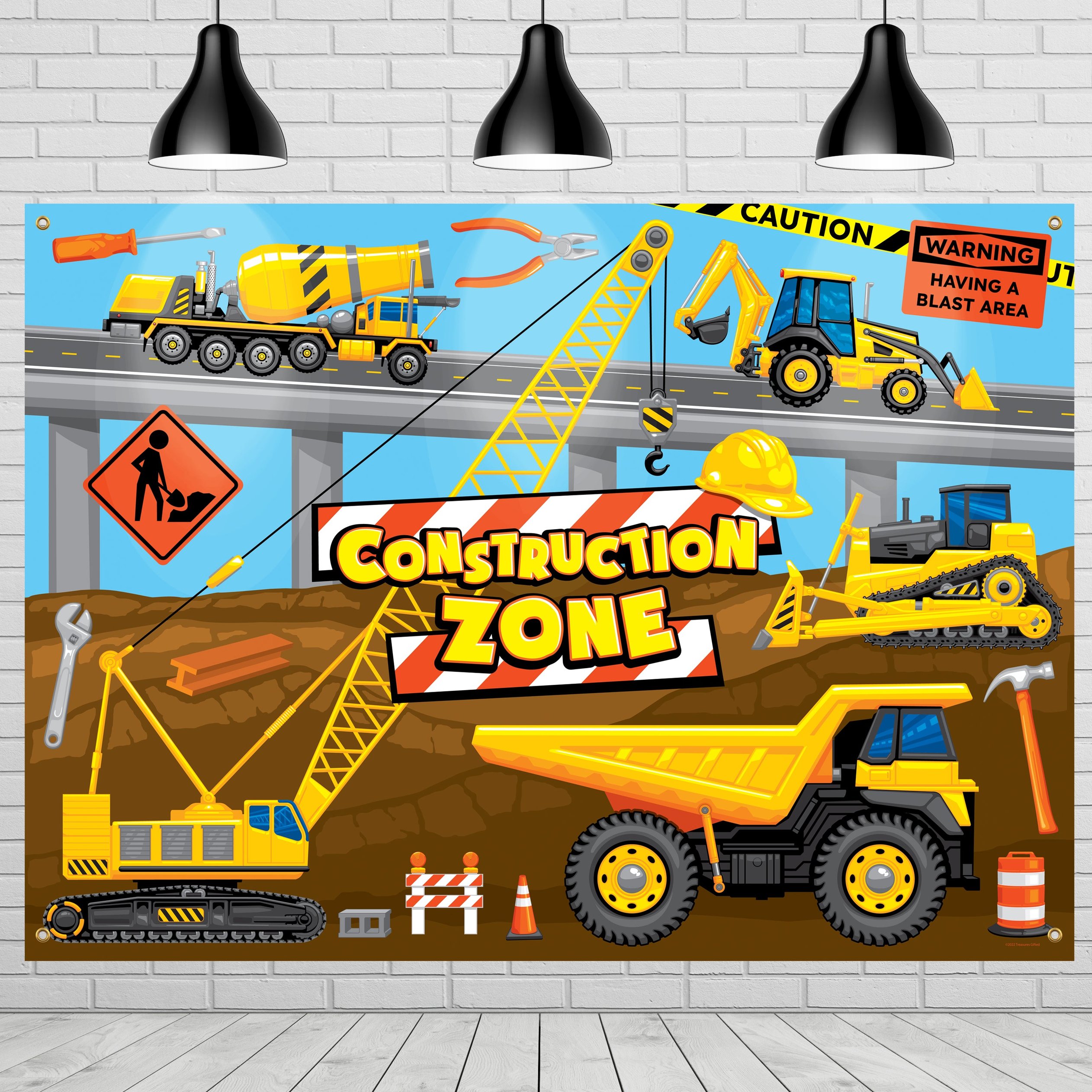 Construction Backdrop Banner - Construction Party Supplies - Walmart.com