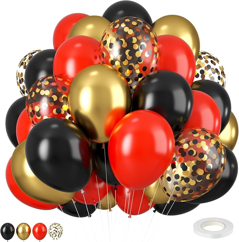 Construction Balloons, 12 inch Black Orange Yellow Balloons,Excavator ...