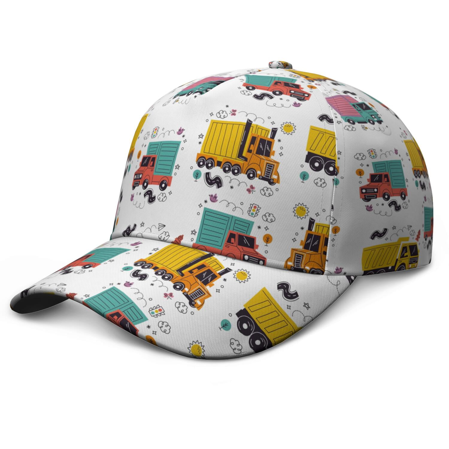 Construction Baseball Cap – Adjustable Dad Hat with Cartoon Car and ...
