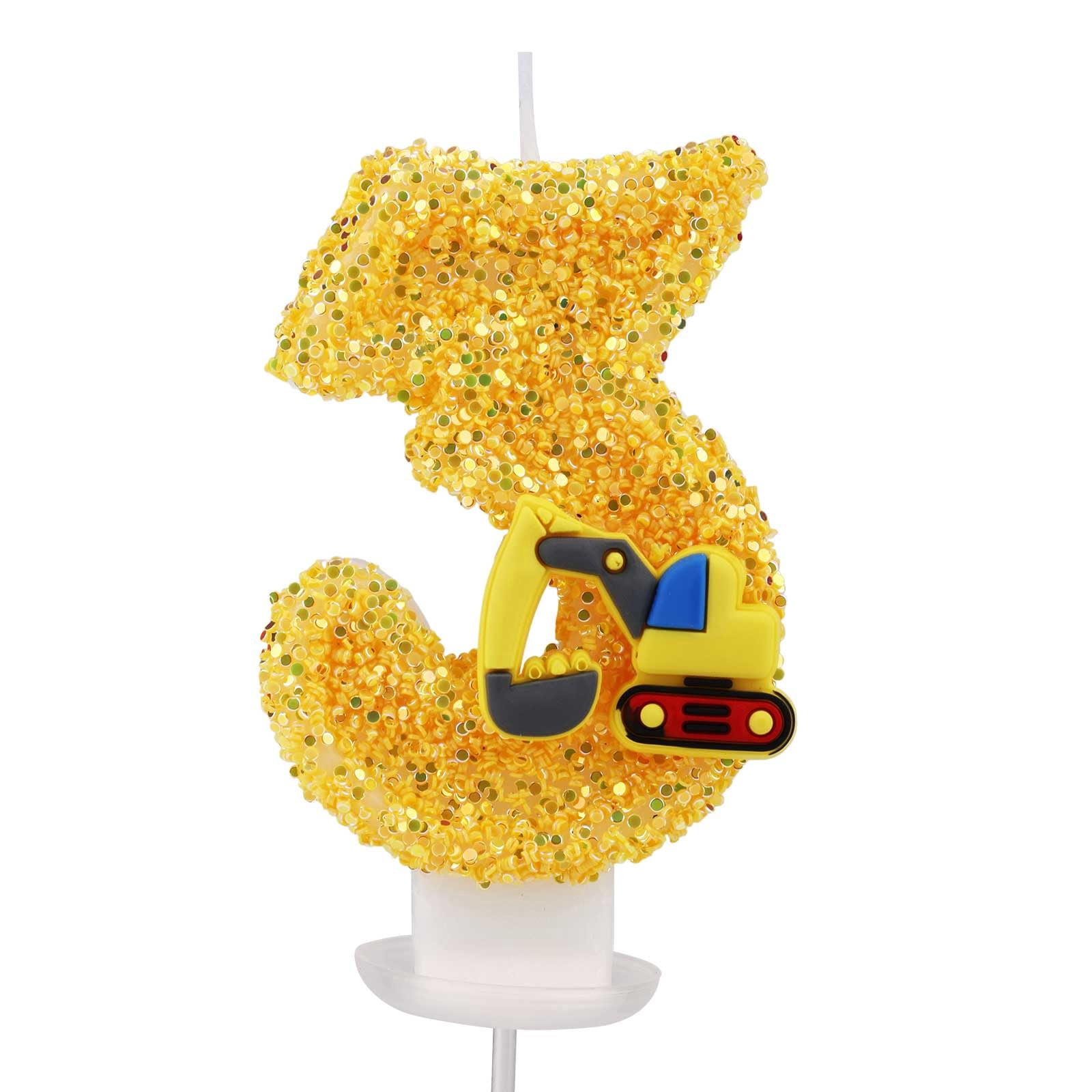 Construction Birthday Candle, Truck Candles Yellow Construction Cake ...