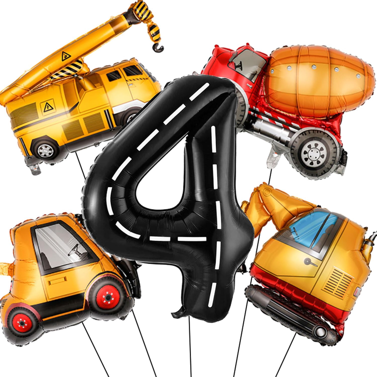 Construction Birthday Decorations FEV6 4 Year Old, Large Construction ...