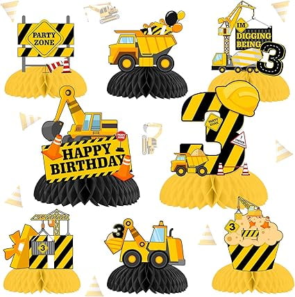 Construction Birthday Party Decorations 3 Year Old - 8pcs Construction ...