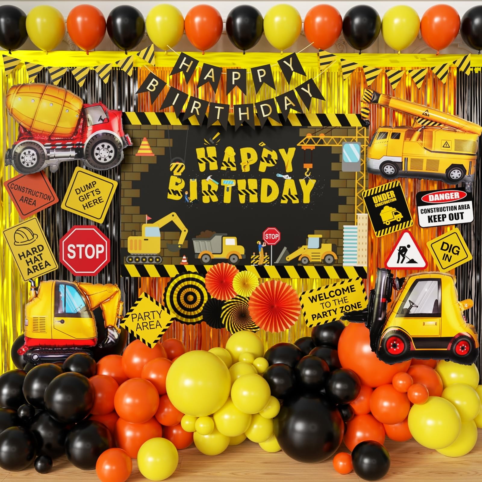 Construction Birthday Party Supplies Dump Truck Party Decorations Kits ...