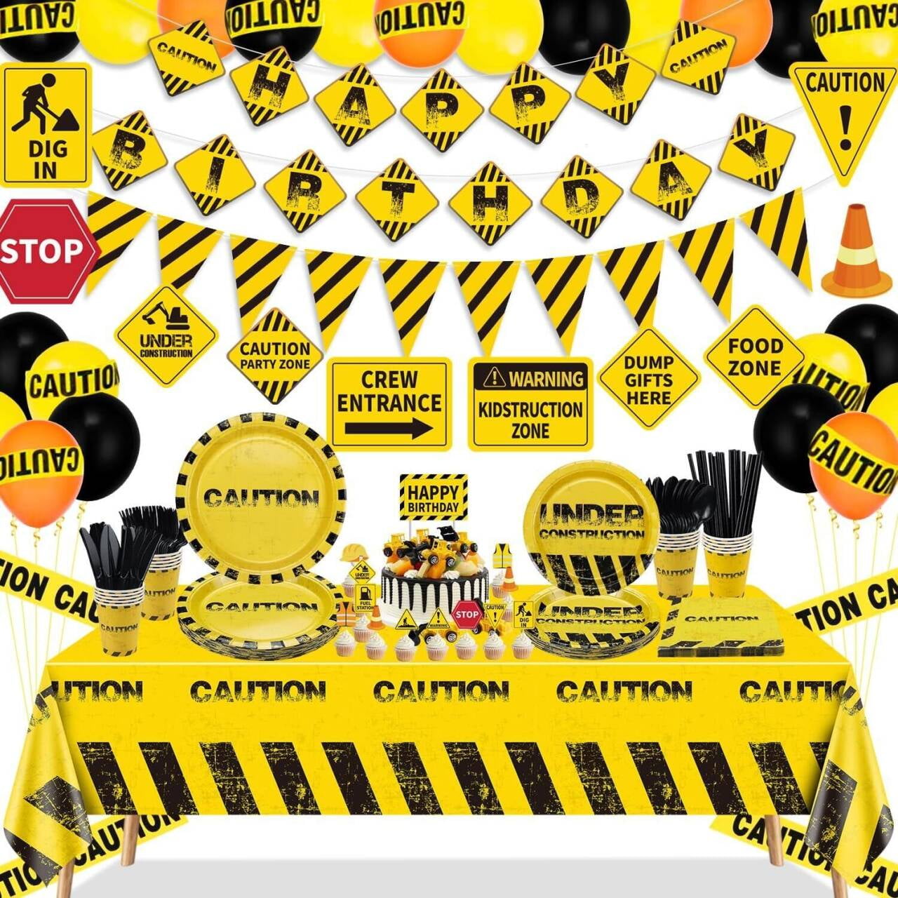 Construction Birthday Party Supplies, Includes Plates, Construction ...