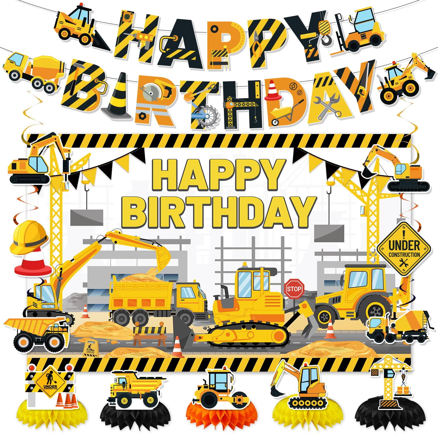Construction Birthday Party Supplies, Truck Theme BSL1 Party ...
