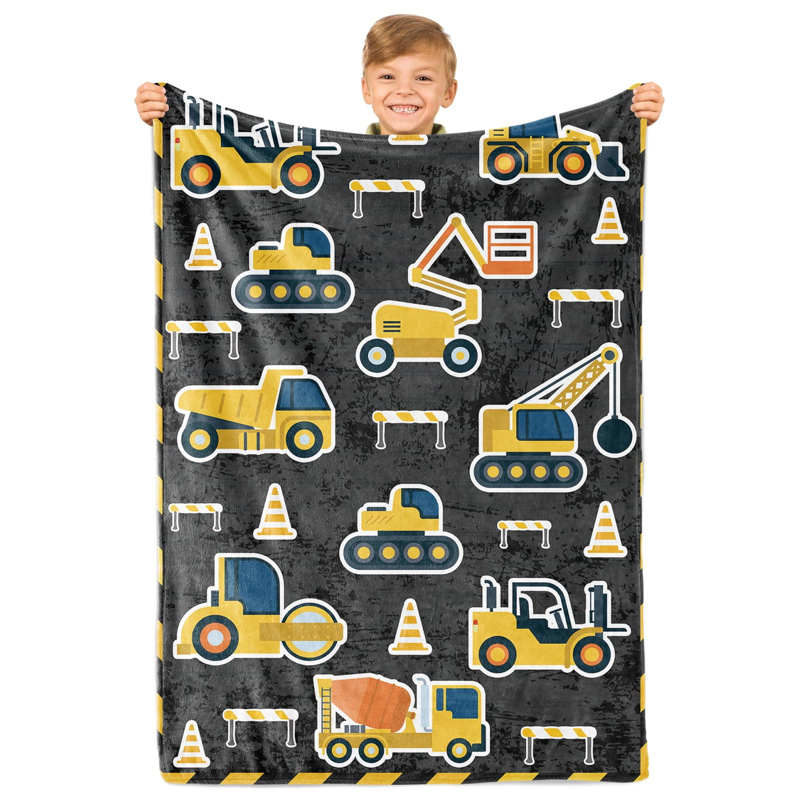 Construction Blanket, Construction Blanket for Boys, Fleece Soft Truck ...