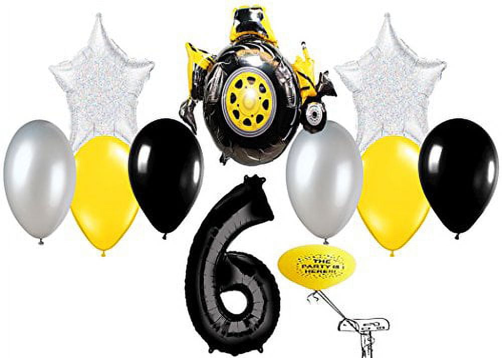 Construction Bull Dozer Party Balloons With #6 - Walmart.com