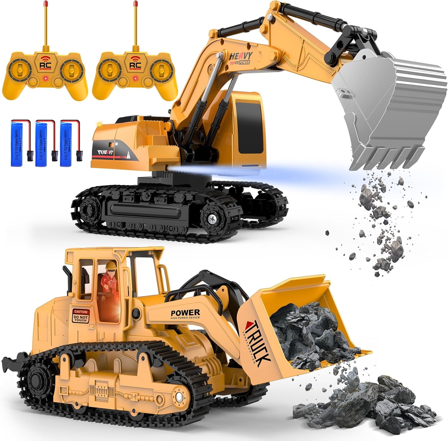 Construction Bulldozer and RC Excavator Toy Set - RC Construction ...