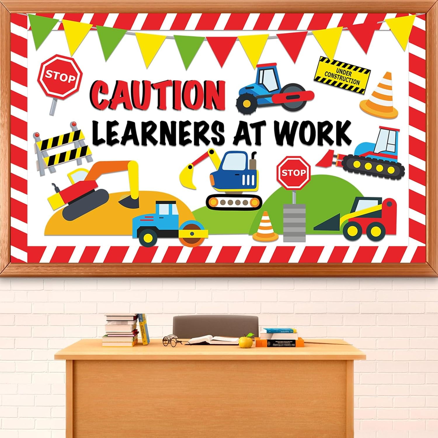 Construction Bulletin Board Set Traffic Themed Classroom Welcome ...
