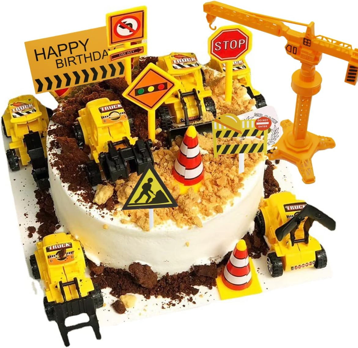 Construction Cake Toppers Vehicles Cake Decoration Set Excavator Tower ...