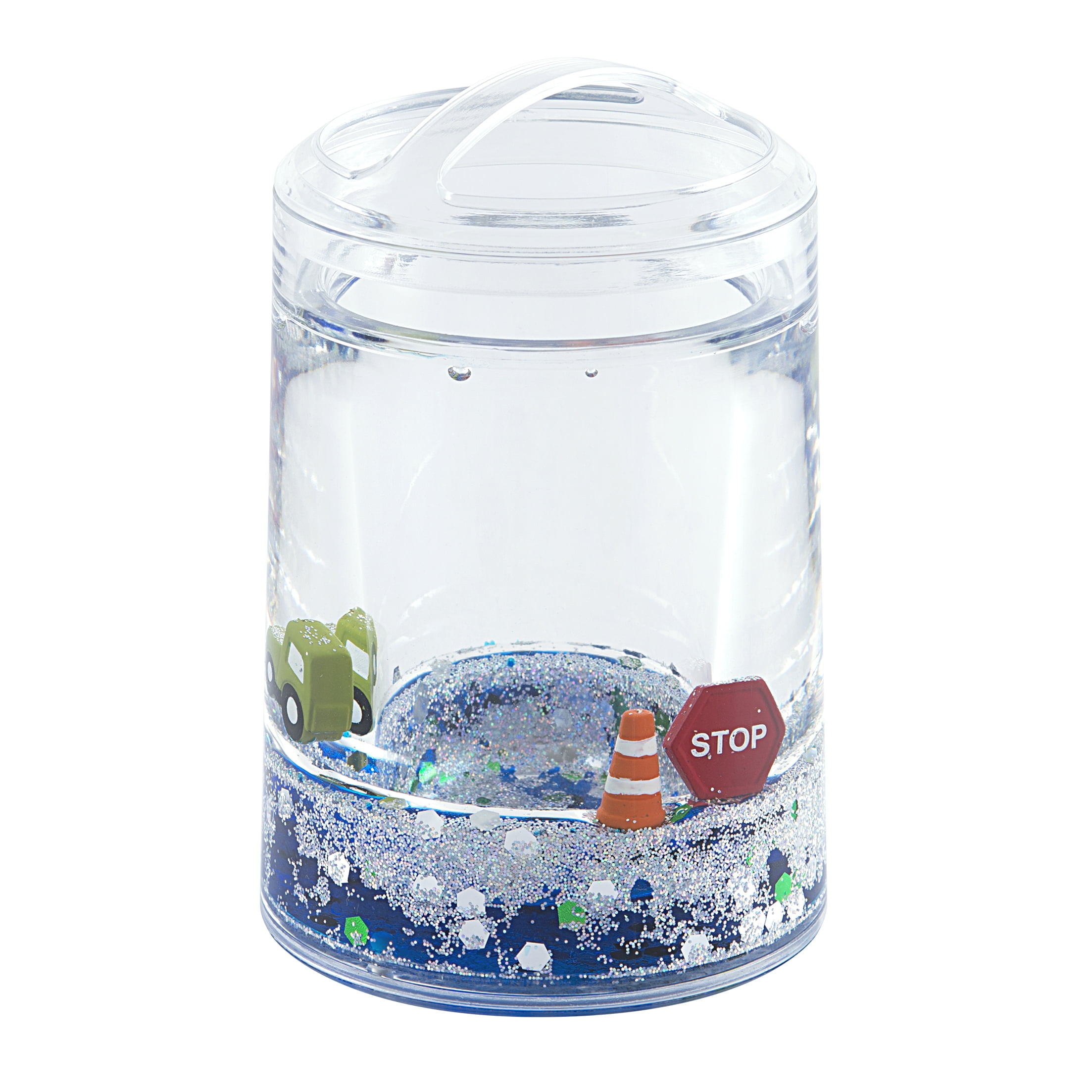 Construction Clear Plastic Floatie Toothbrush Holder with Glitter by ...