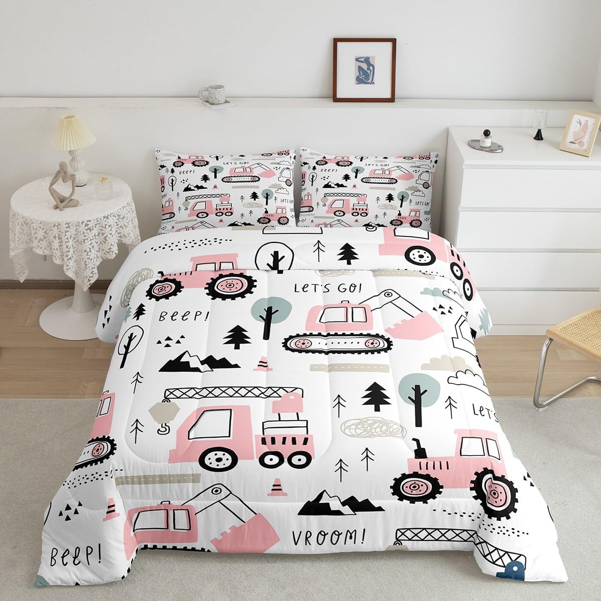 Construction Comforter Set for Kids Boys Equipment Trucks Comforter ...