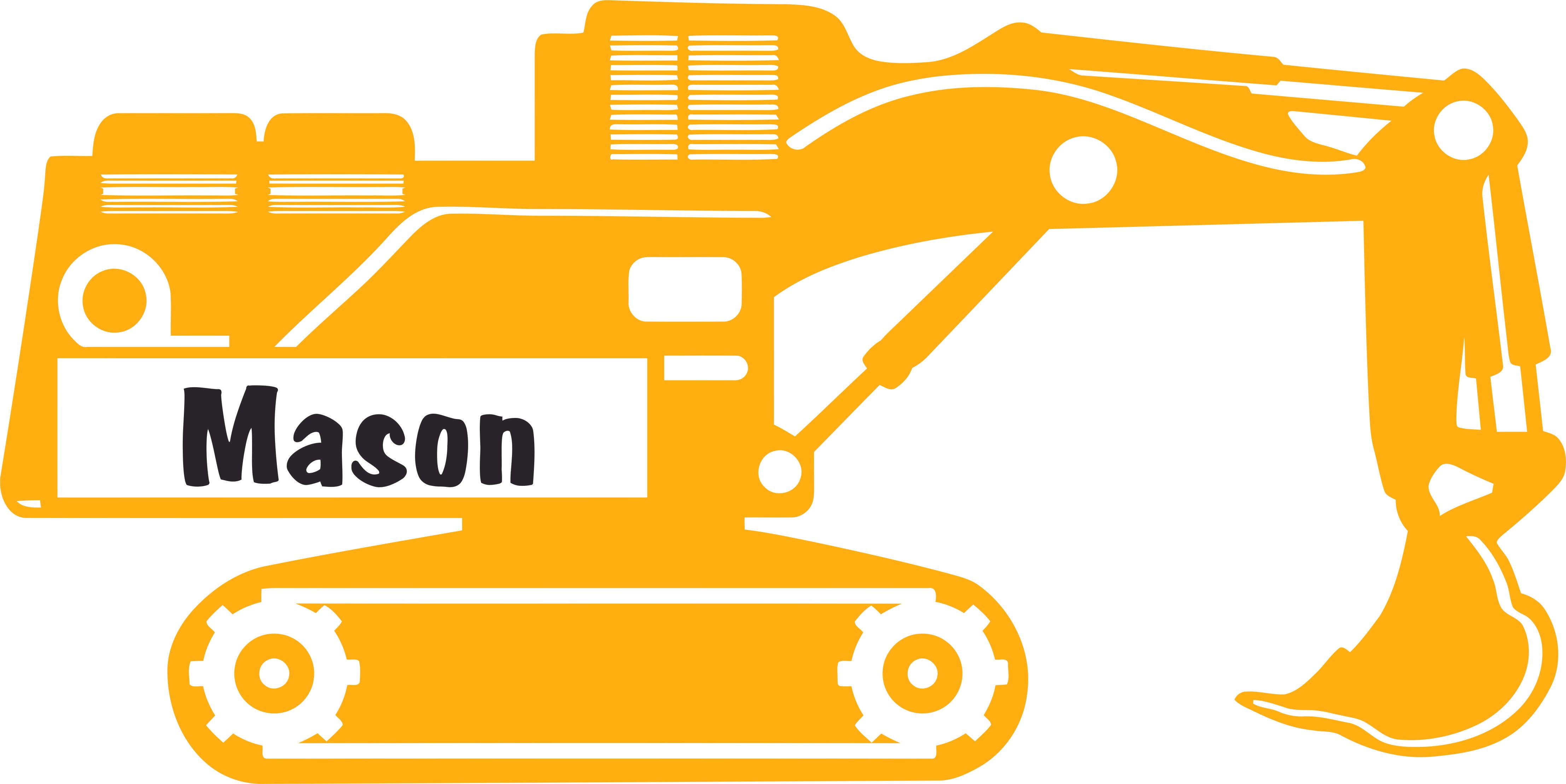 Construction Digger Truck Equipment Customized Wall Decal - Custom ...