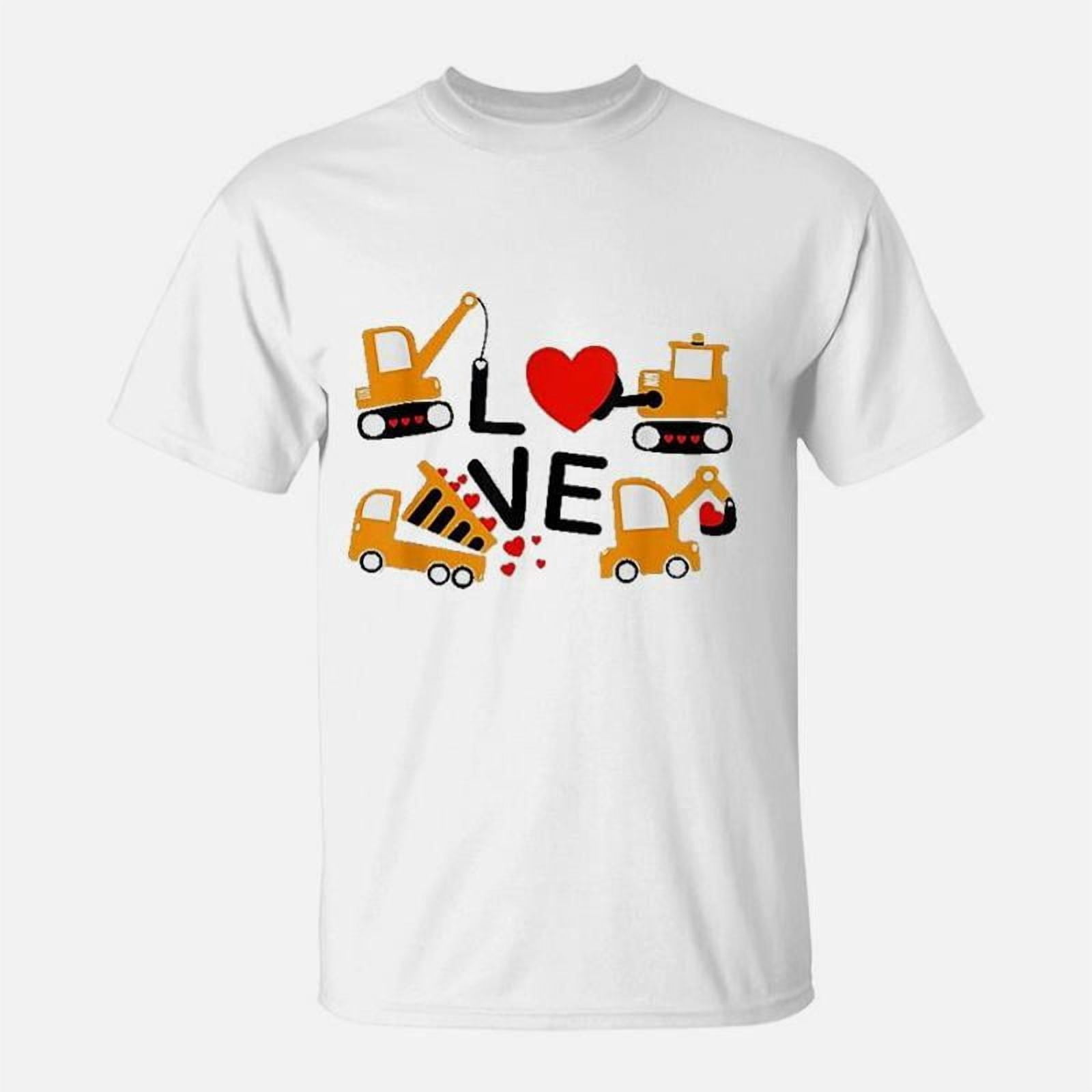 Construction Dump Truck Valentines Day Of Lover TShirt - Walmart.com