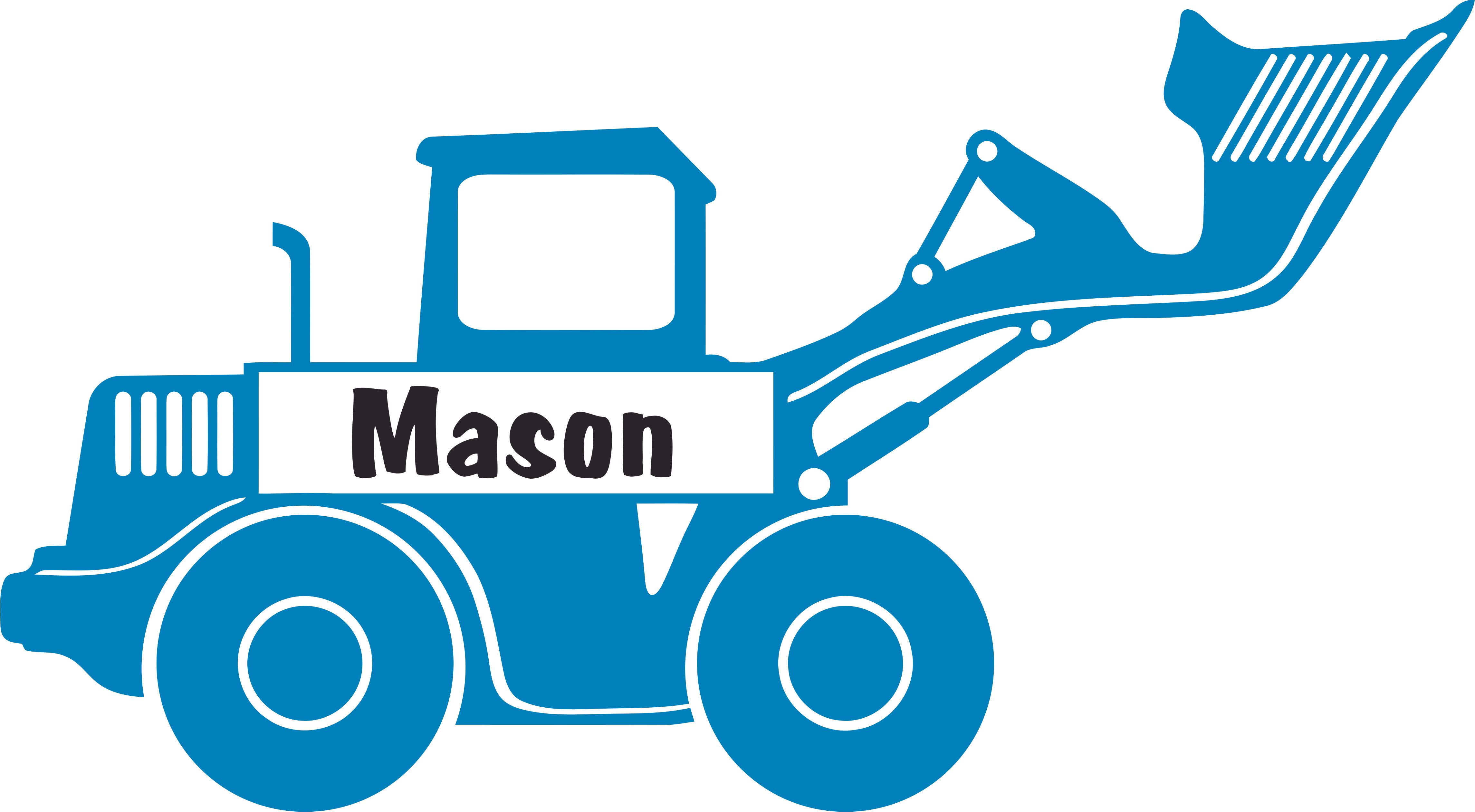 Construction Equipment Digger Truck Customized Wall Decal - Custom ...