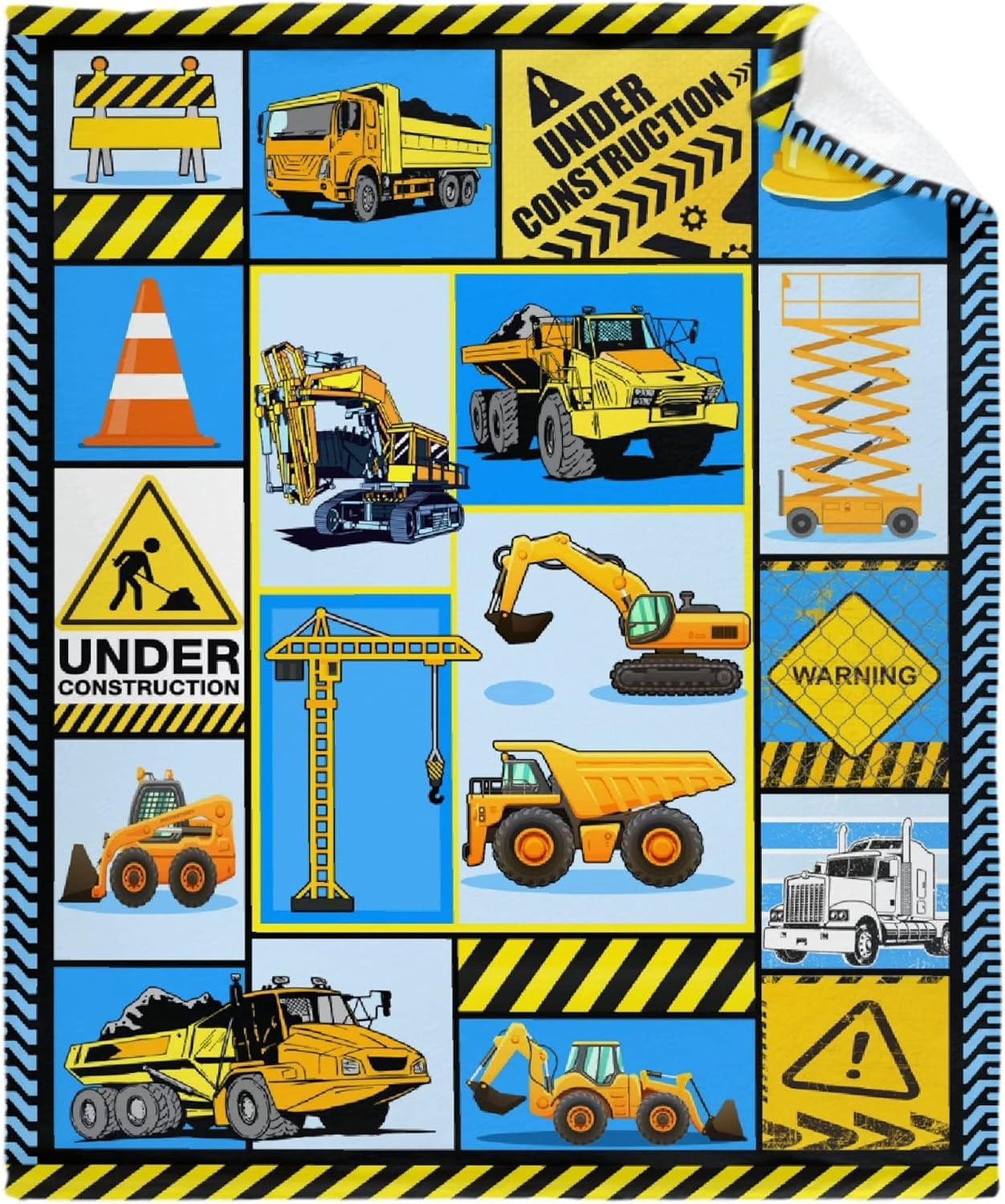Construction Excavator Blanket Soft Lightweight Throw Warm Cozy Plush ...