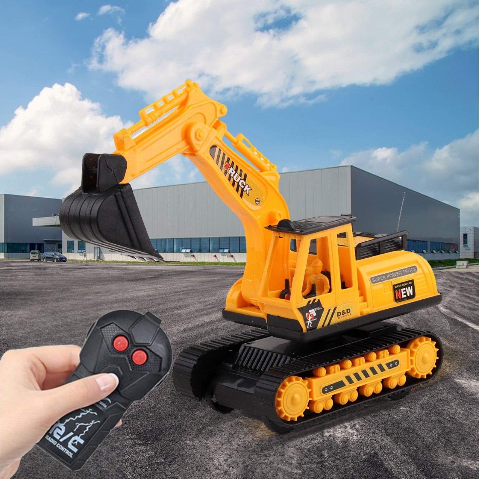 Boys Engineering Car Toys,Remote Control Excavator,Large-Sized Lighted ...