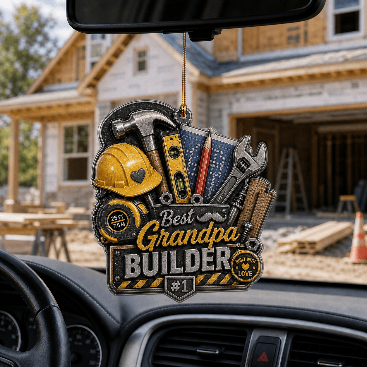 Construction Grandpa Acrylic Ornament, Best Grandpa Builder Gift for ...