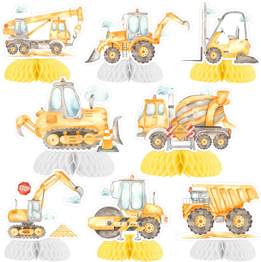 Construction Honeycomb Construction Birthday Party Decorations ...