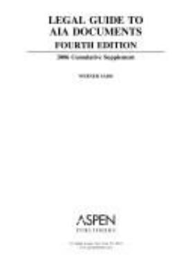 Pre-Owned Legal Guide to AIA Documents (Hardcover) 1567068464 ...