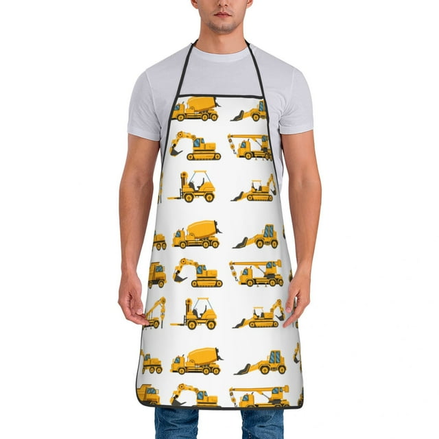 Construction Machinery Trucks Aprons for Women Men Waterproof Apron ...