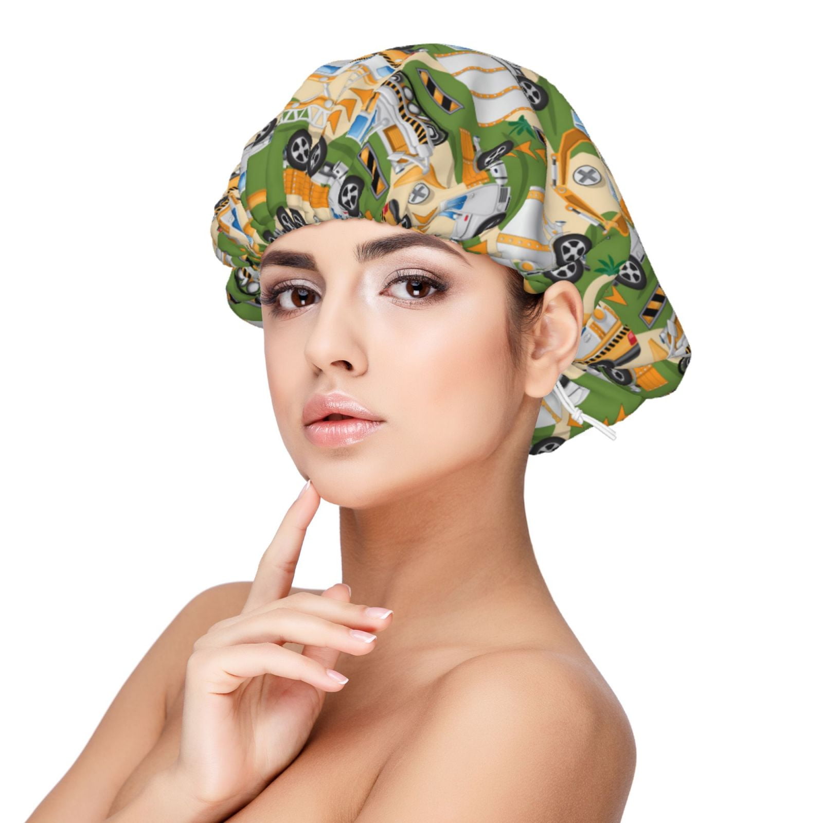Construction Machinery1 Silk Bonnet for Sleeping Women Men, Adjustable ...