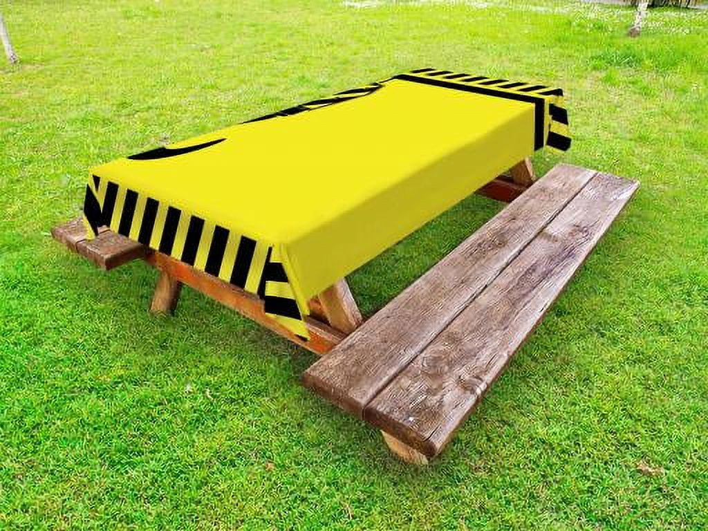 Construction Outdoor Tablecloth, Mechanical Theme Black Hook with ...