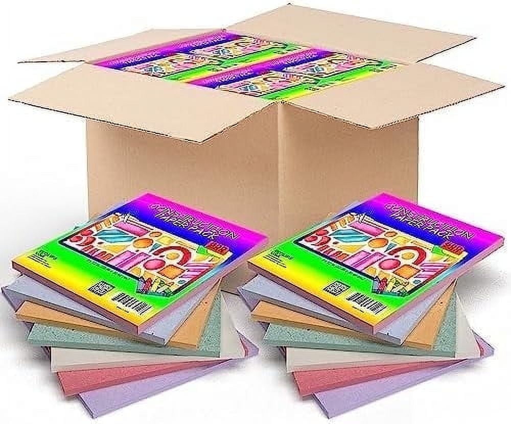 E-Clips USA 72-Sheet Construction Paper Book, Assorted Color Art Paper ...