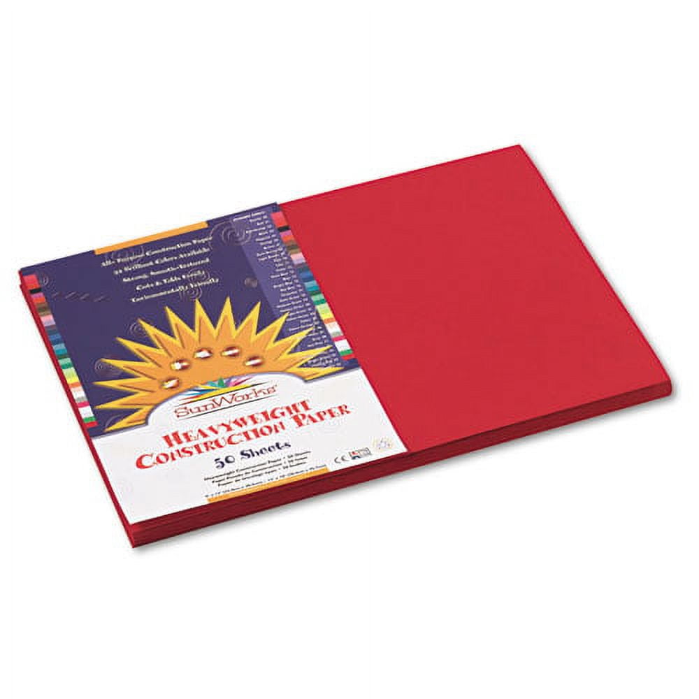 "Construction Paper, 58 lb Text Weight, 12 x 18, Holiday Red, 50/Pack ...
