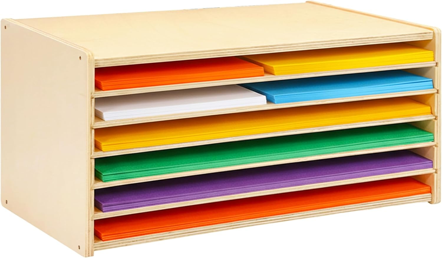 Construction Paper Organizer,6-Tier Paper Organzier Wood Desktop ...