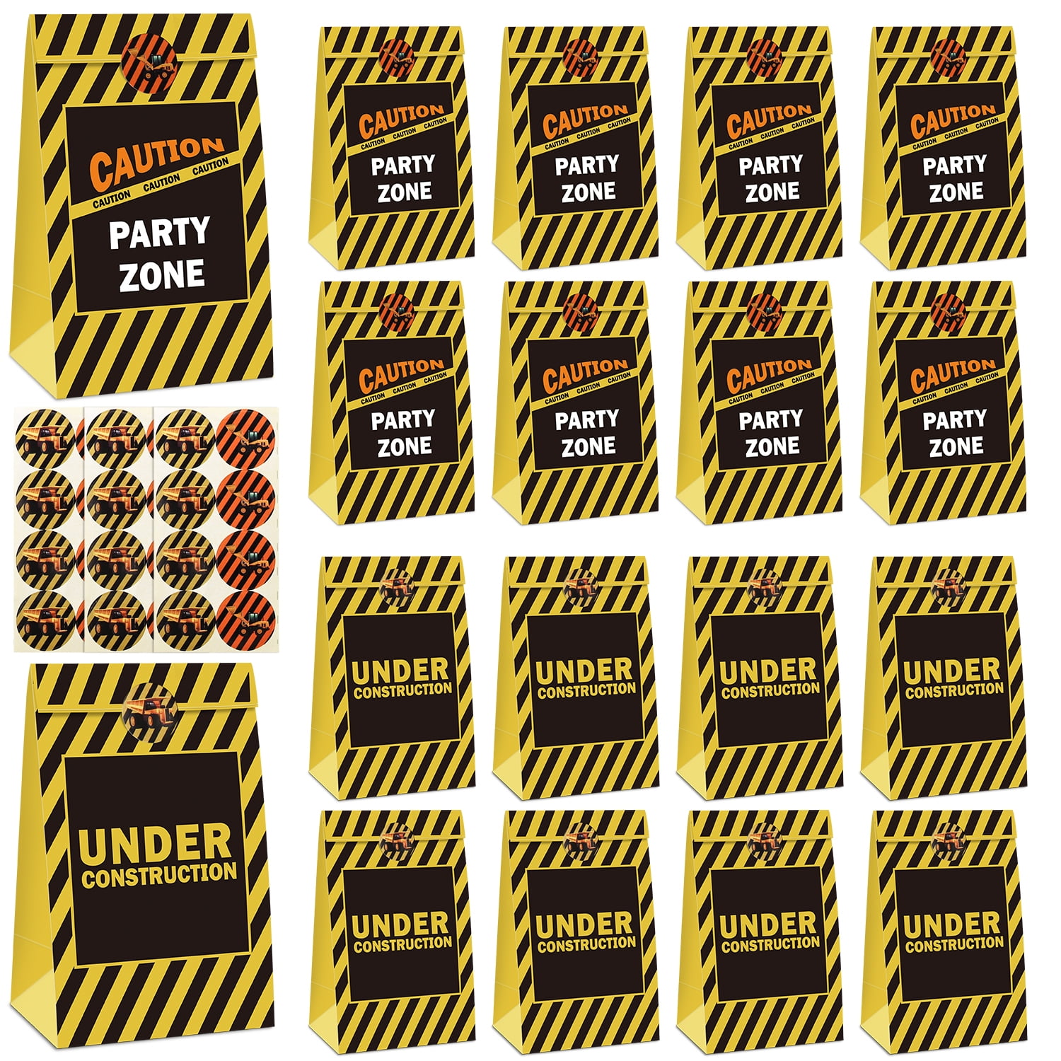Construction Party Favors, 20 Pack Construction Party Goodie Bags with ...