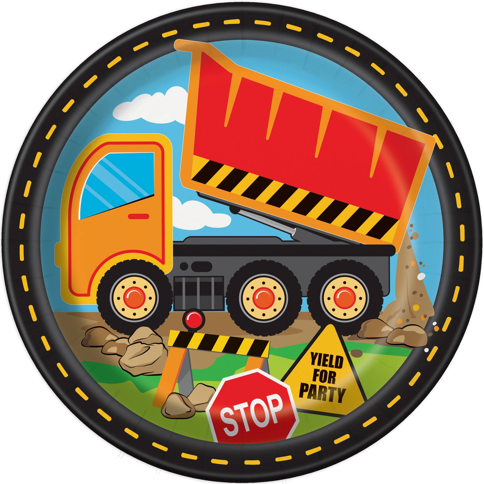 Construction Party Paper Dinner Plates, 9in, 8ct - Walmart.com