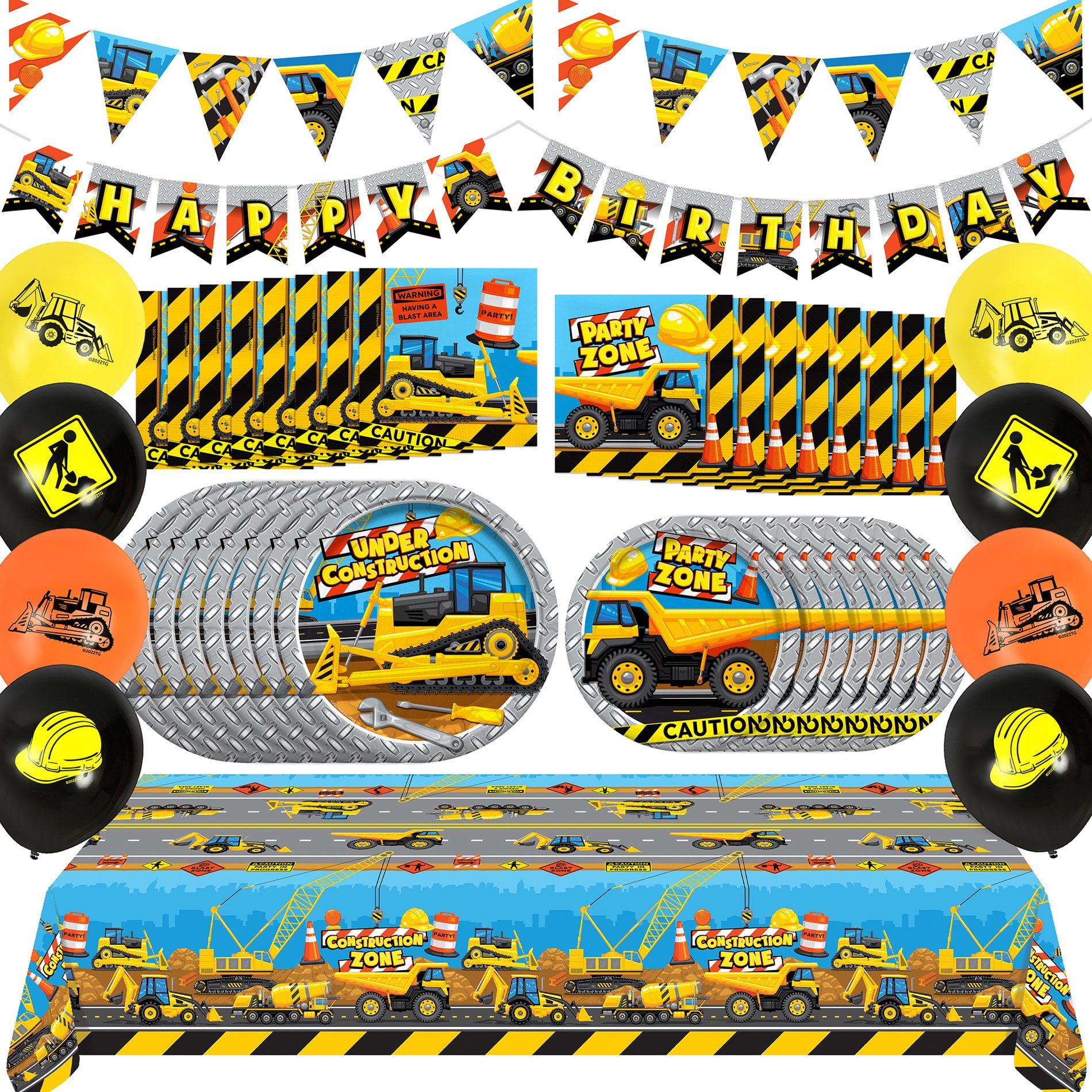 Construction Party Supplies Complete Set for 16 Guests - Walmart.com