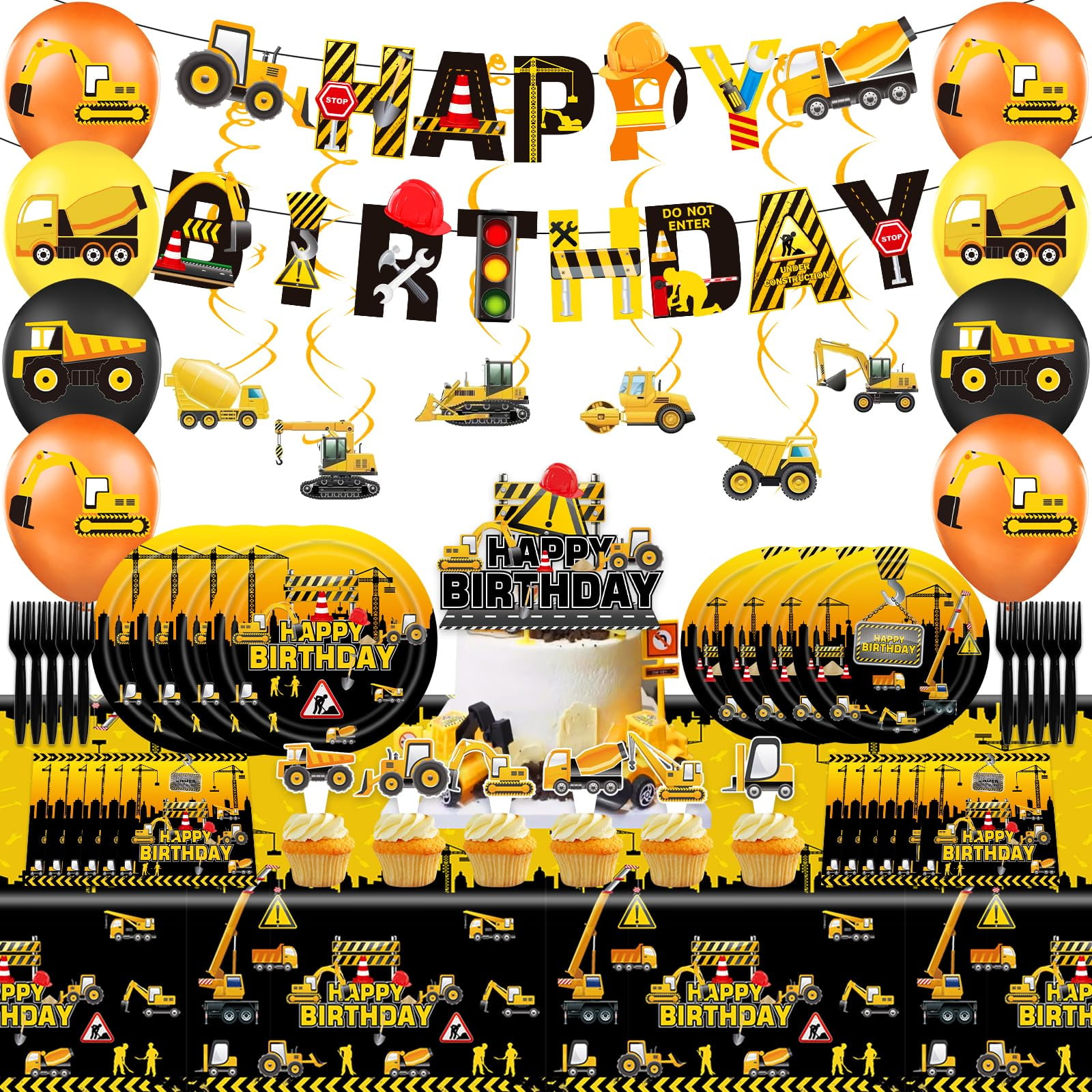 Construction Party Supplies,Construction Truck Theme For Boys Party ...