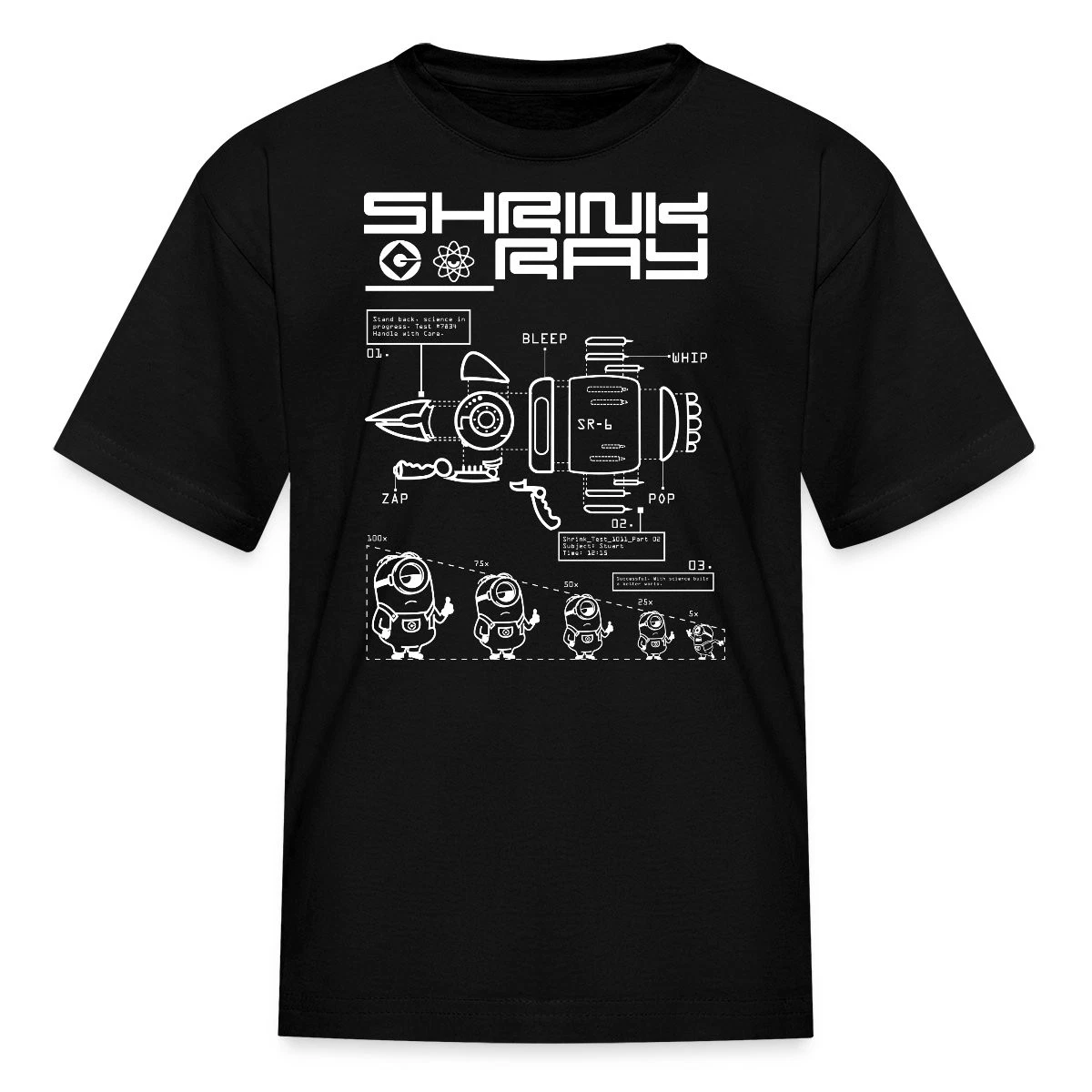 Construction Plan Shrink Ray Funny Yellow Mascot Kid’s Graphic Unisex T ...