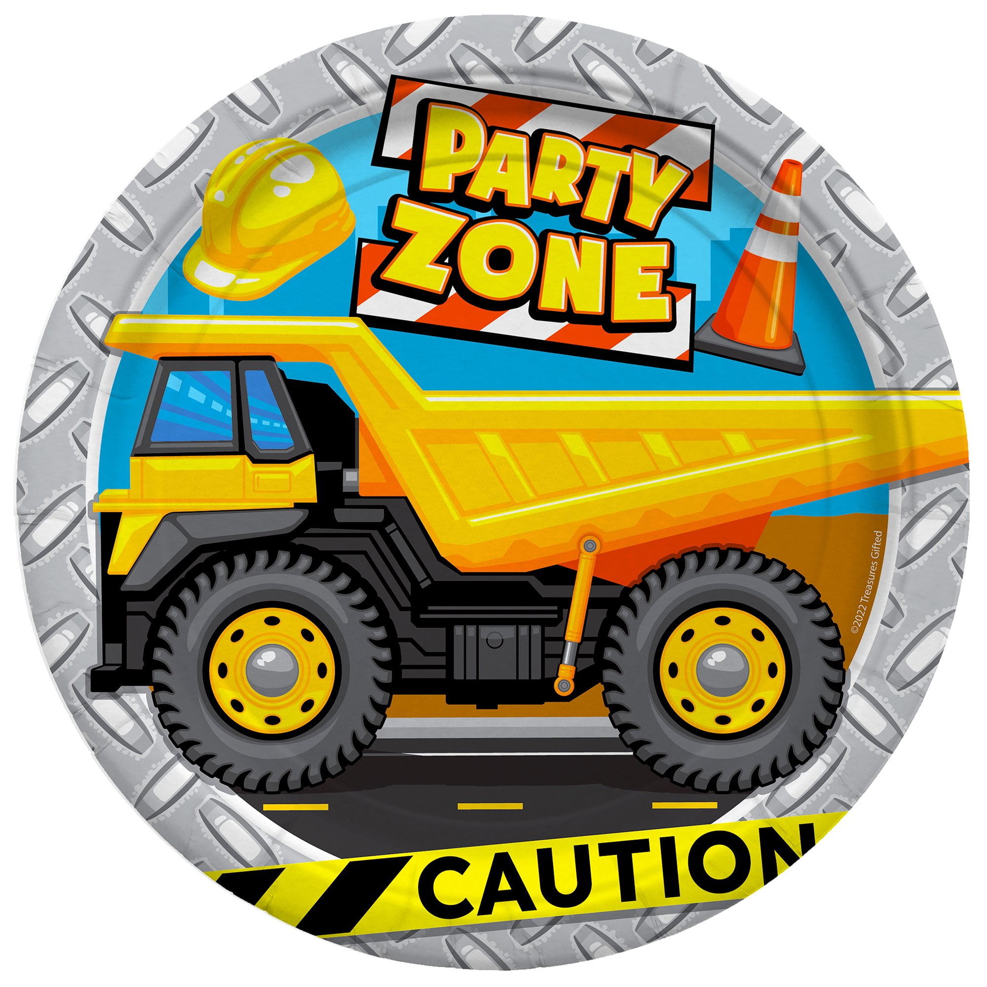 Construction Plates 7in - Construction Party Supplies 16 Count ...